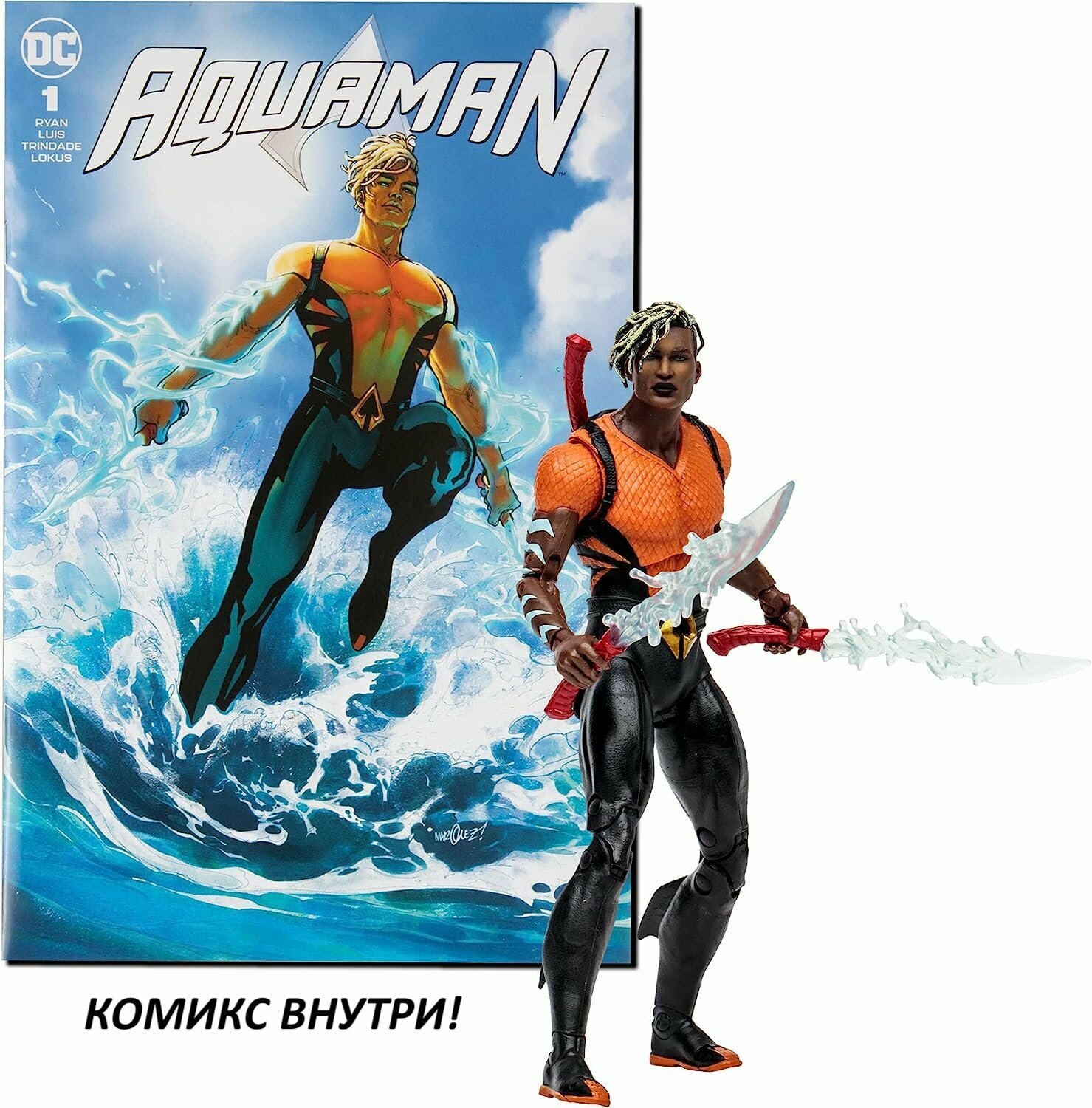 Фигурка Аквалэд "Аквамен Page Punchers" от McFarlane Toys, коллекционная, с комиксом внутри!