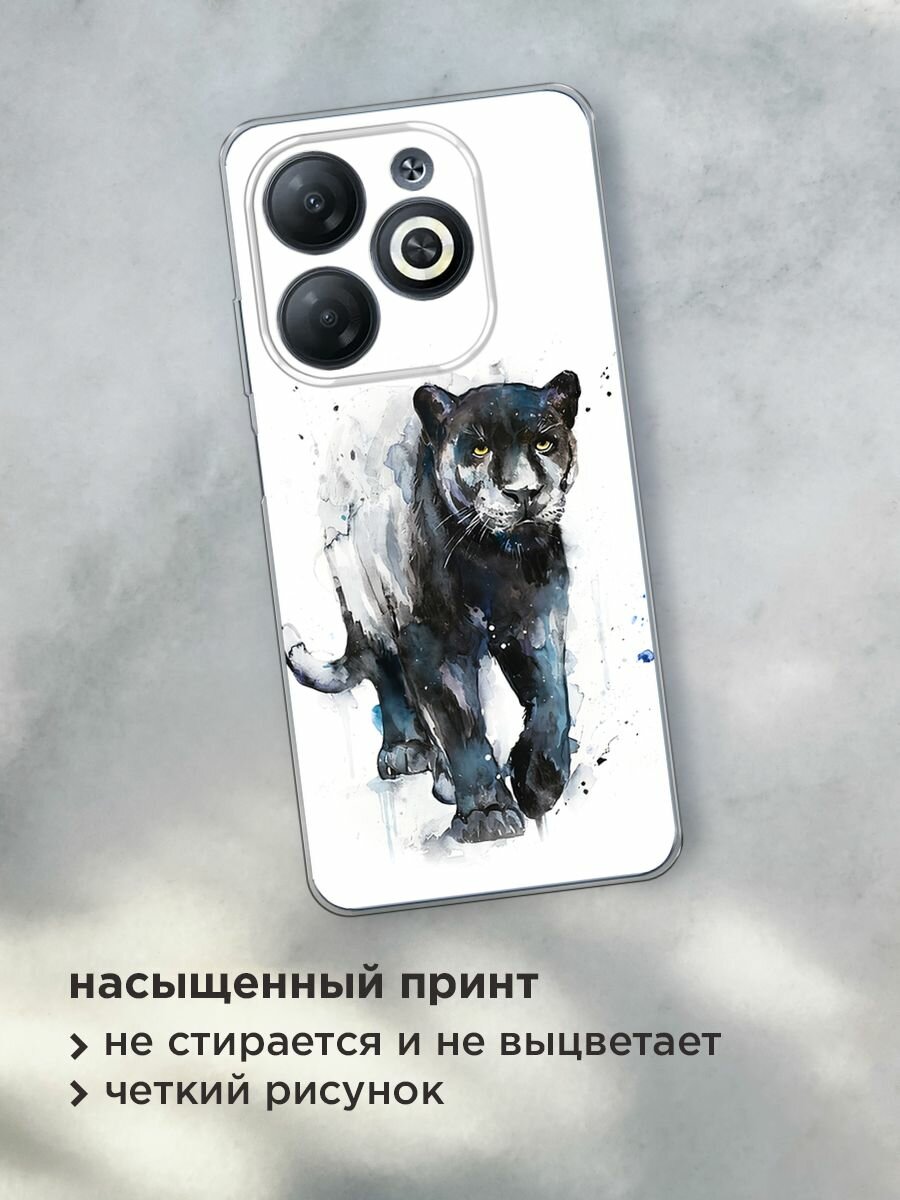 Чехол на Infinix Smart 8/8 HD/HOT 40i / Инфиникс Смарт 8/8 HD/HOT 40i с принтом "Пантера арт 3" — фото 1