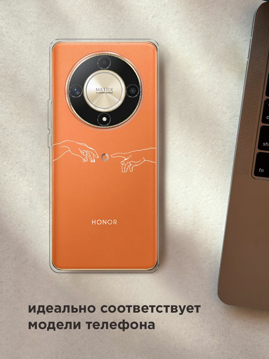 Чехол на Honor X9b / Хонор X9B с принтом "Загрузка творения", прозрачный — фото 1