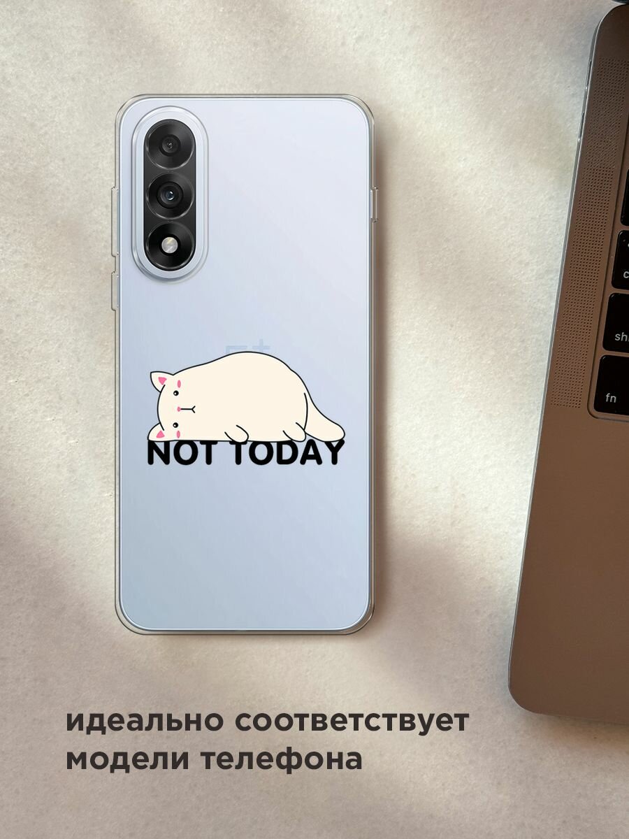 Чехол на OnePlus Nord 5 / Ван Плас Норд 5 с принтом "Cat not today", прозрачный — фото 1
