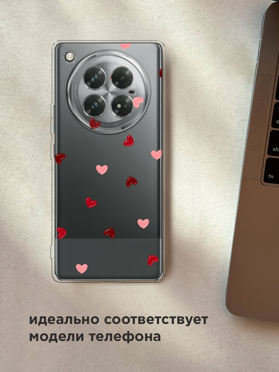 Чехол на Infinix Zero 40 5G / Инфиникс Зеро 40 5G с принтом "Бордовые сердечки 2" — фото 1