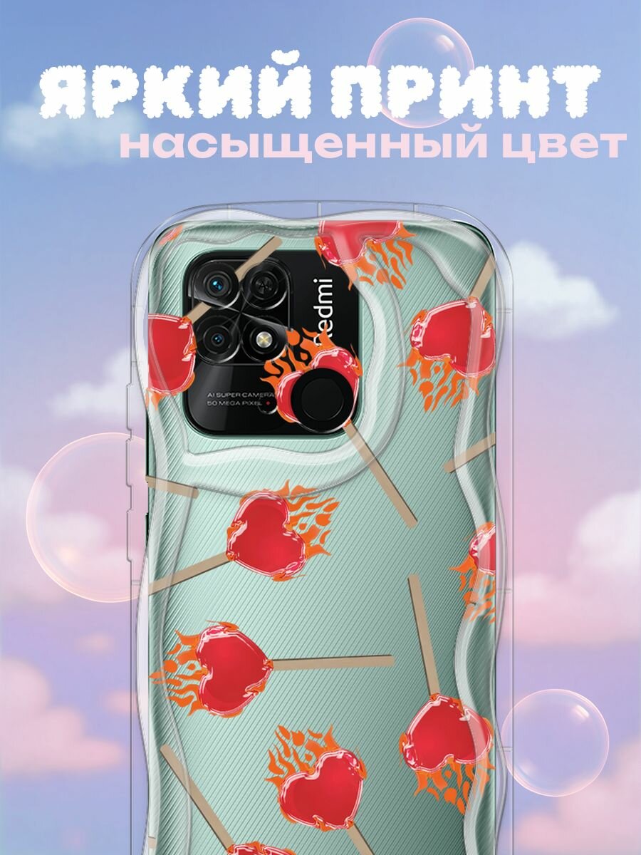 Чехол на Xiaomi Redmi 10C / Редми 10С с принтом Горящие леденцы 2 — фото 1