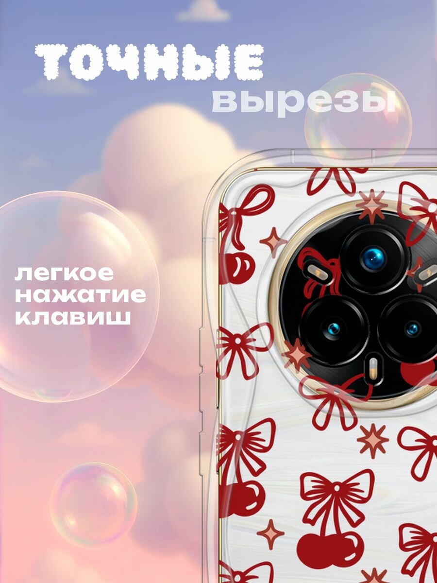 Чехол на Realme 14 Pro Plus / Реалми 14 pro plus с принтом "Вишня с бантиком" — фото 1