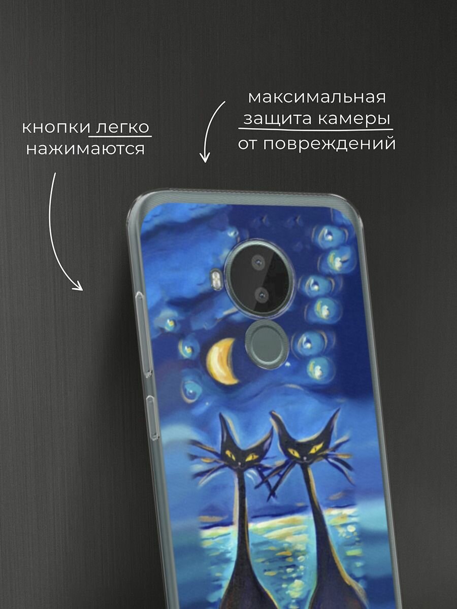 Чехол на Nokia C30 / Нокия C30 с принтом "Влюбленные котики 7" — фото 1