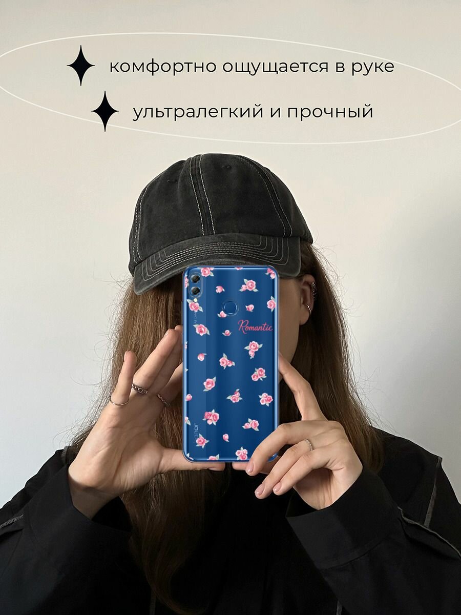 Чехол на Honor 8X / Хонор 8Х с принтом "Romantic 2", прозрачный — фото 1
