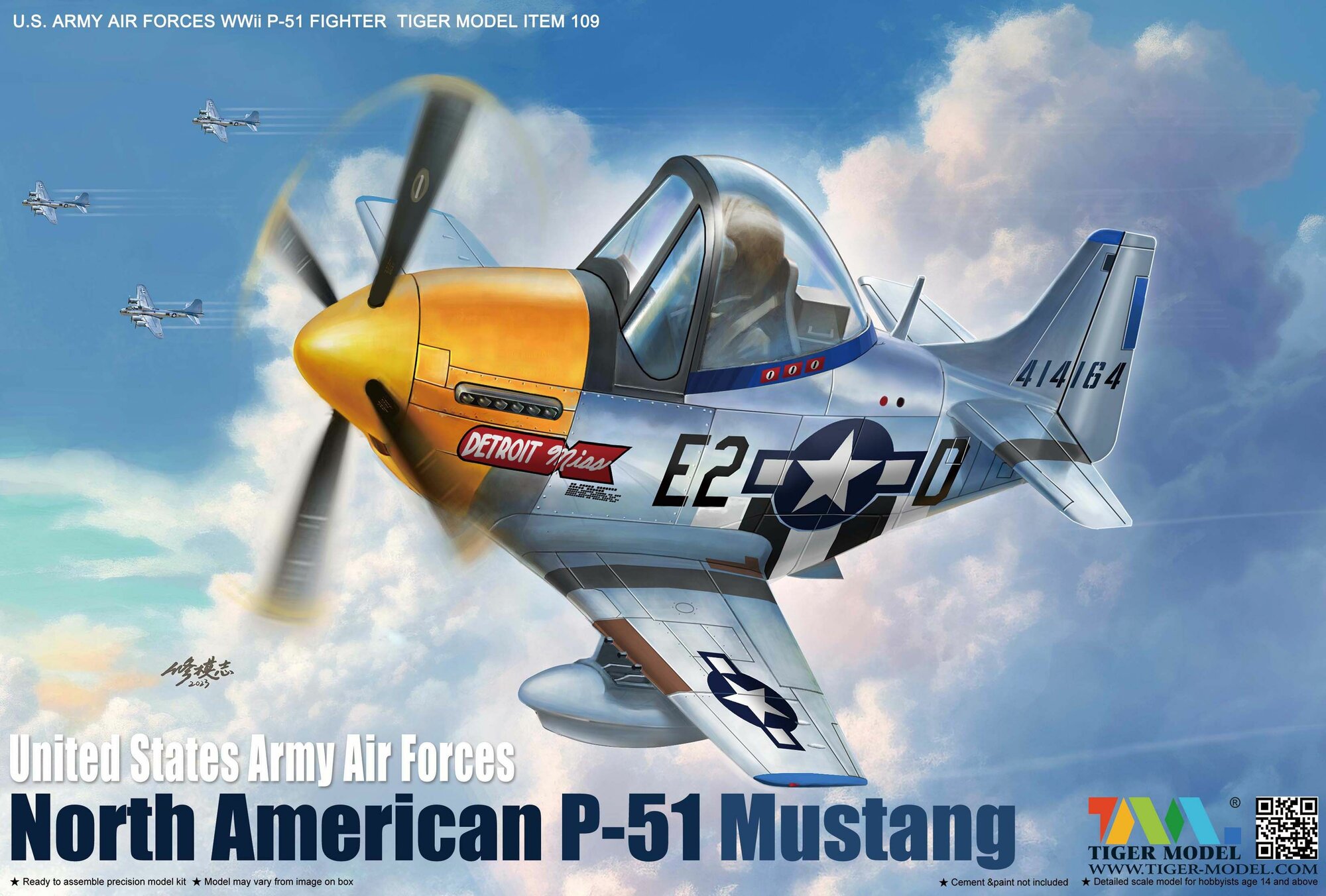 Tiger Model 109 U.S. ARMY Модель истребителя P - 51 ВВС США самолета