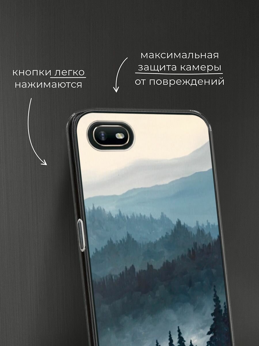 Силиконовый чехол на Oppo A1k / Оппо А1к с принтом "Туманные горы" — фото 1