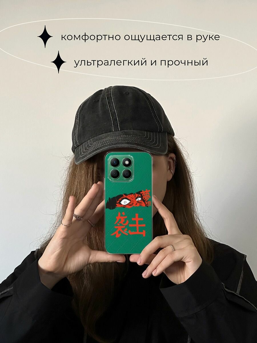 Чехол на Honor X8B / Хонор X8B с принтом "Anime attack", прозрачный — фото 1