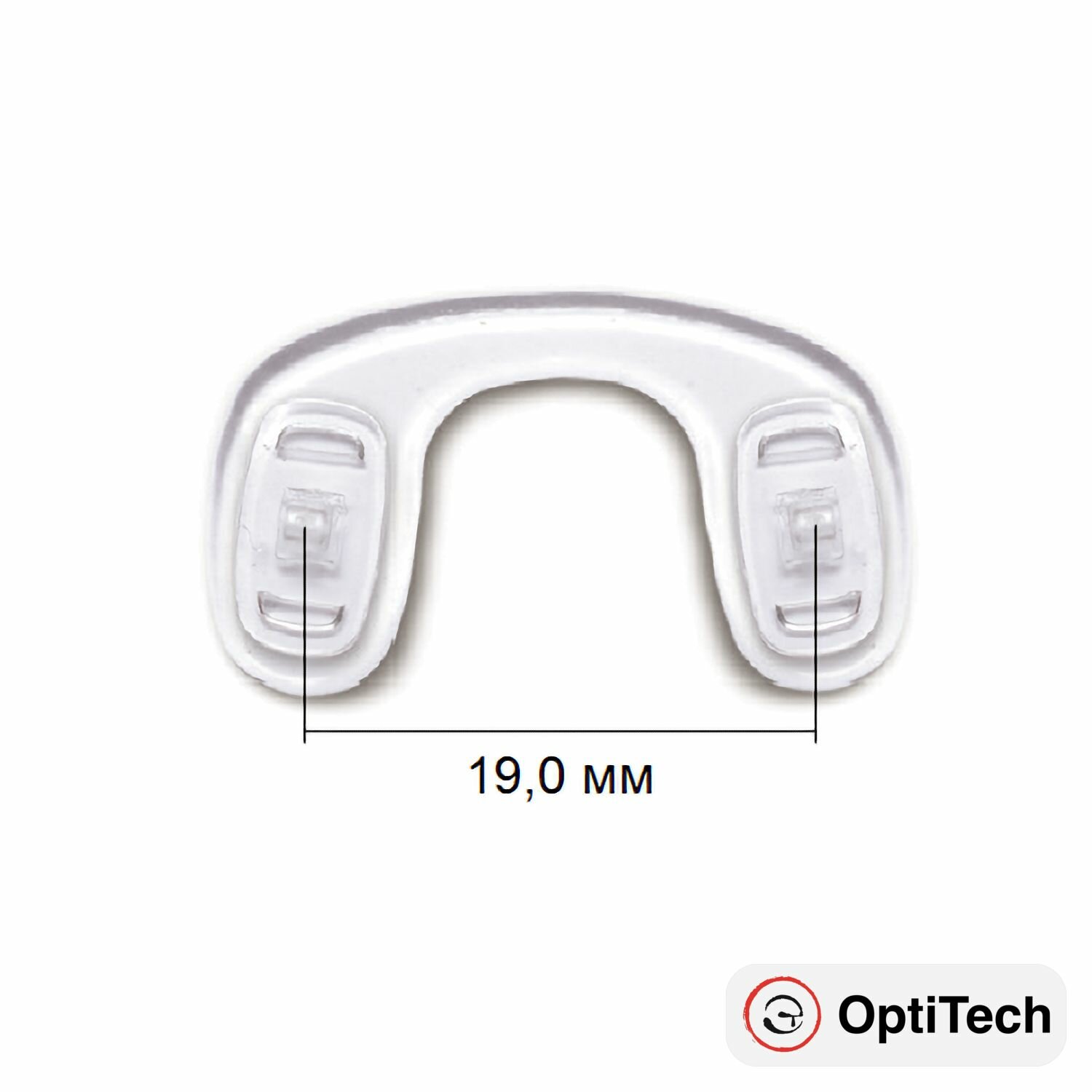 Носовые упоры сплошные мостики OptiTech для очков повышенной комфортности, противоскользящие, крепление "под винт", 26 мм, 1 шт.