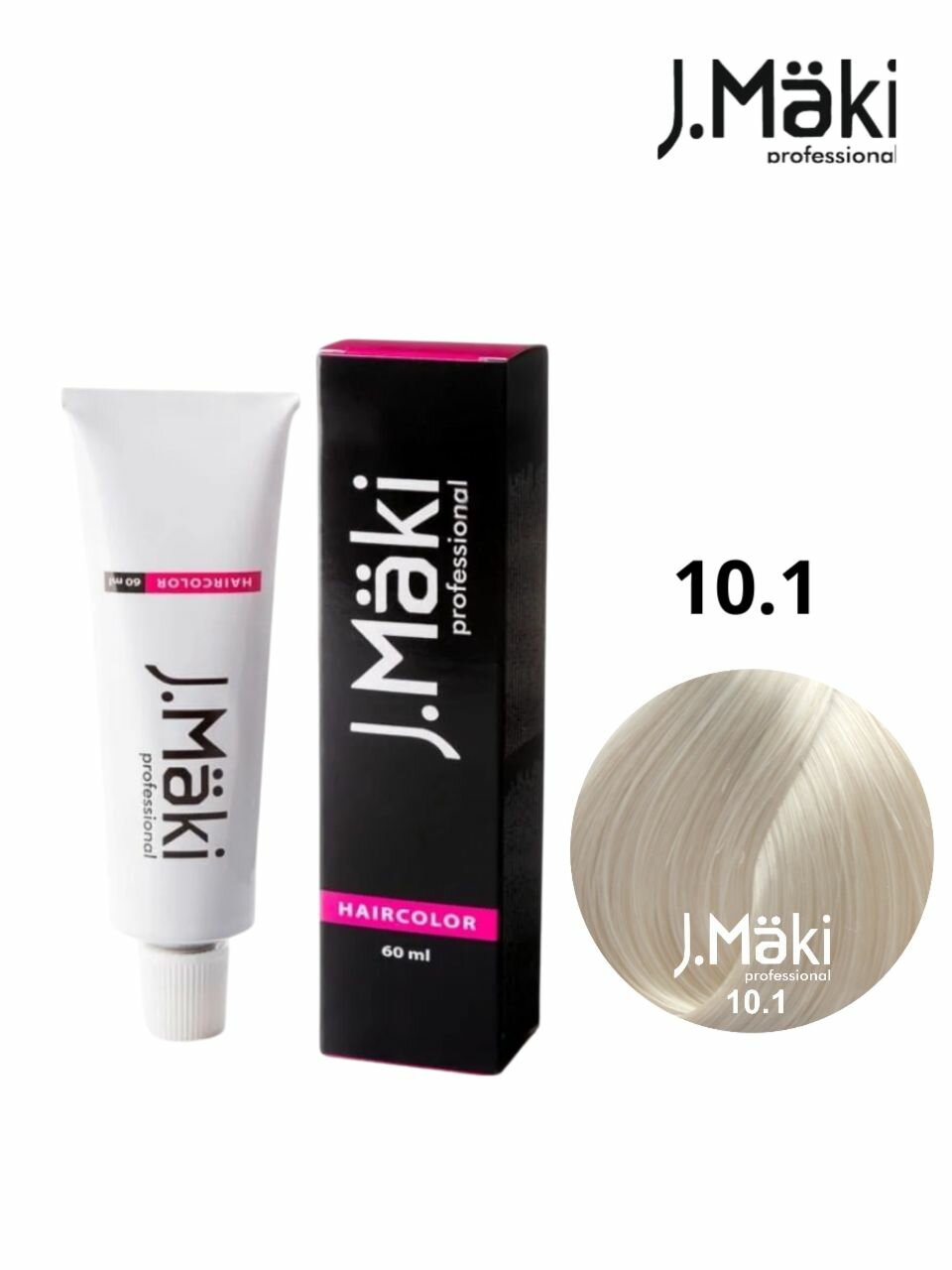 J.Maki 10.1 Пепельный светлый блондин; cтойкая краска для волос 60 мл