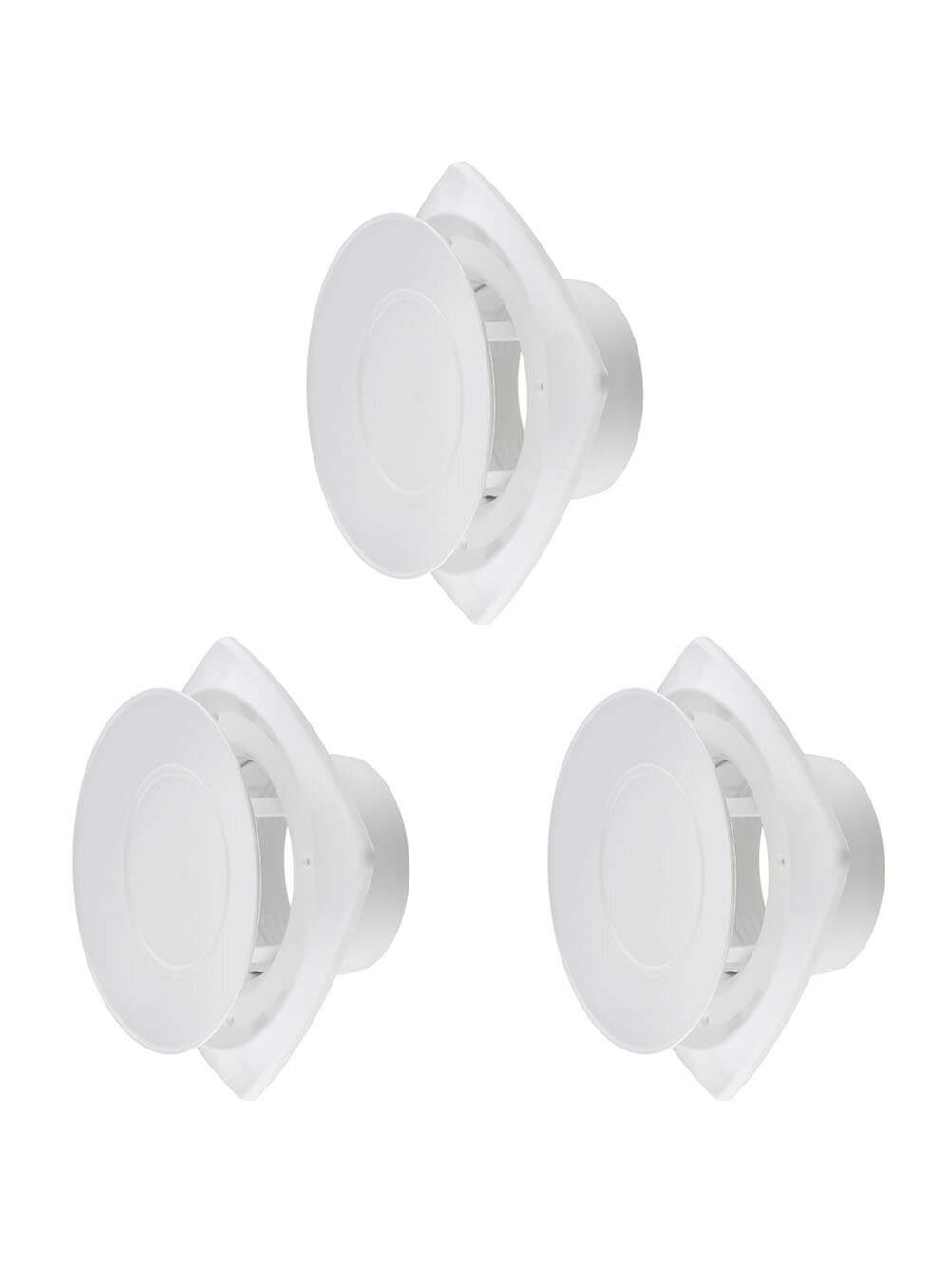 Анемостат приточный регулируемый с фланцем d100 мм белый (3 шт.)