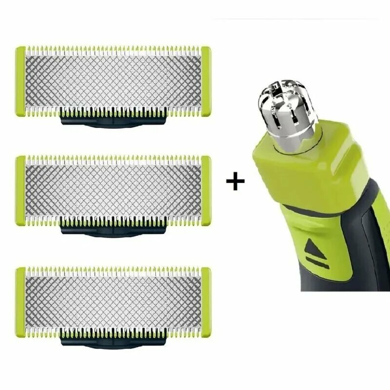 Сменное лезвие Philips oneBlade 3 шт+ножницы для волос носа 1 шт