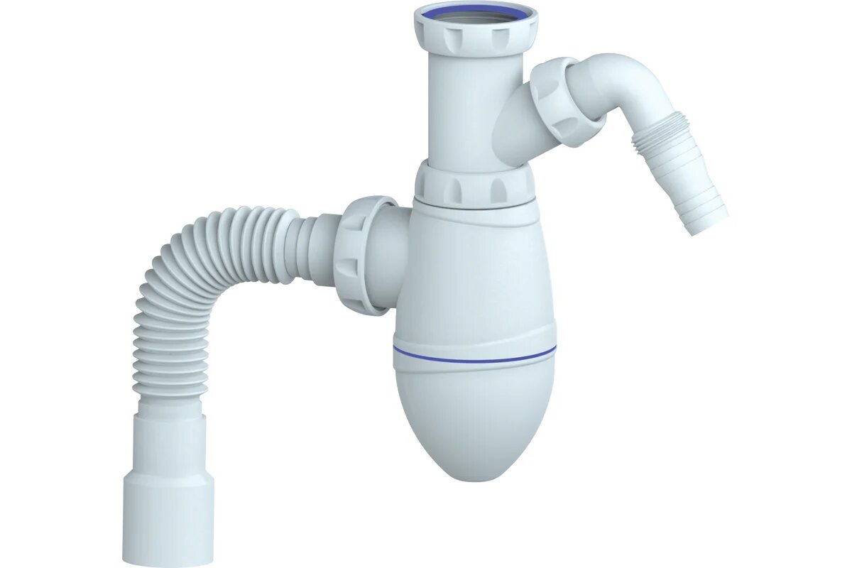 Unicorn M520V сифон тюльпана и умывальника без выпуска Ø32 1 1/4 отвод под стир. машину