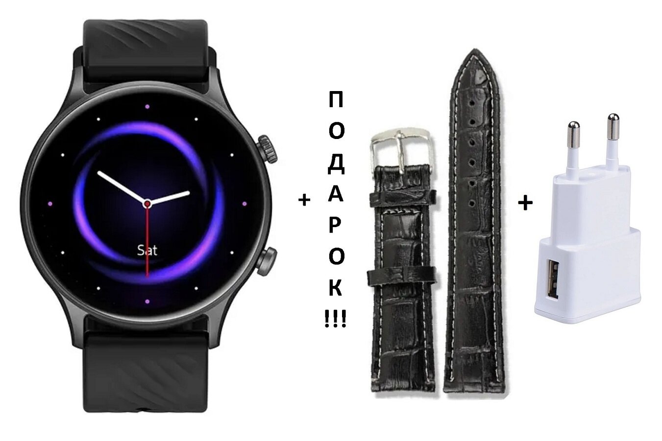 Умные часы ZEBLAZE Btalk 2 Lite Black Гарантия 1 год. Для контроля здоровья и занятий спортом.
