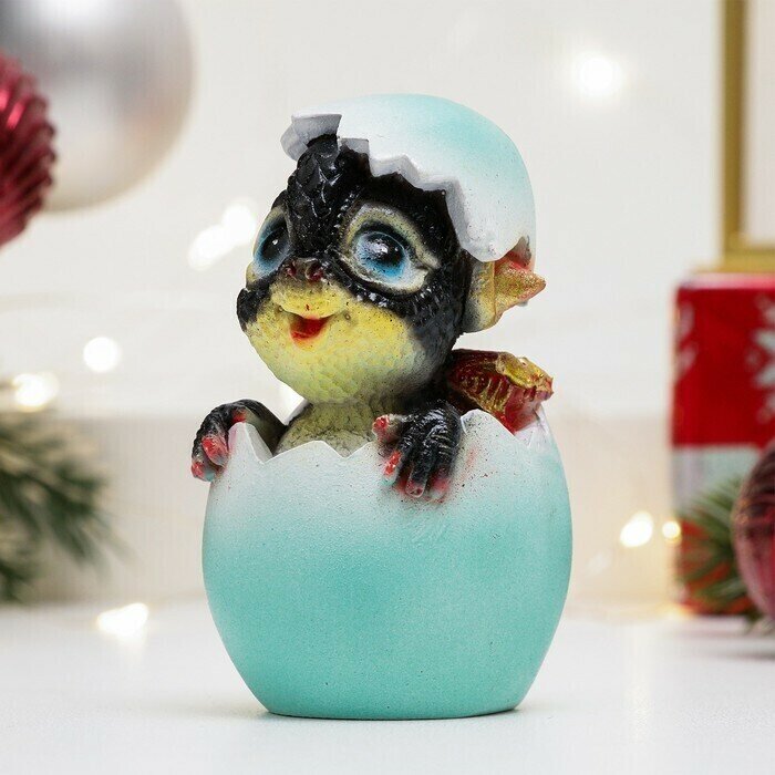 !09 Набор из 2-х фигурок - Фигура "Дракошка в яичке" 5,5х5х8 см. цвет черный