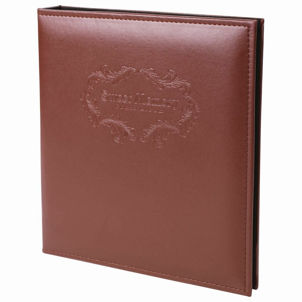 Фотоальбом BRAUBERG на 20 магнитных листов, 23х28 см, под гладкую кожу, на кольцах, коричневый