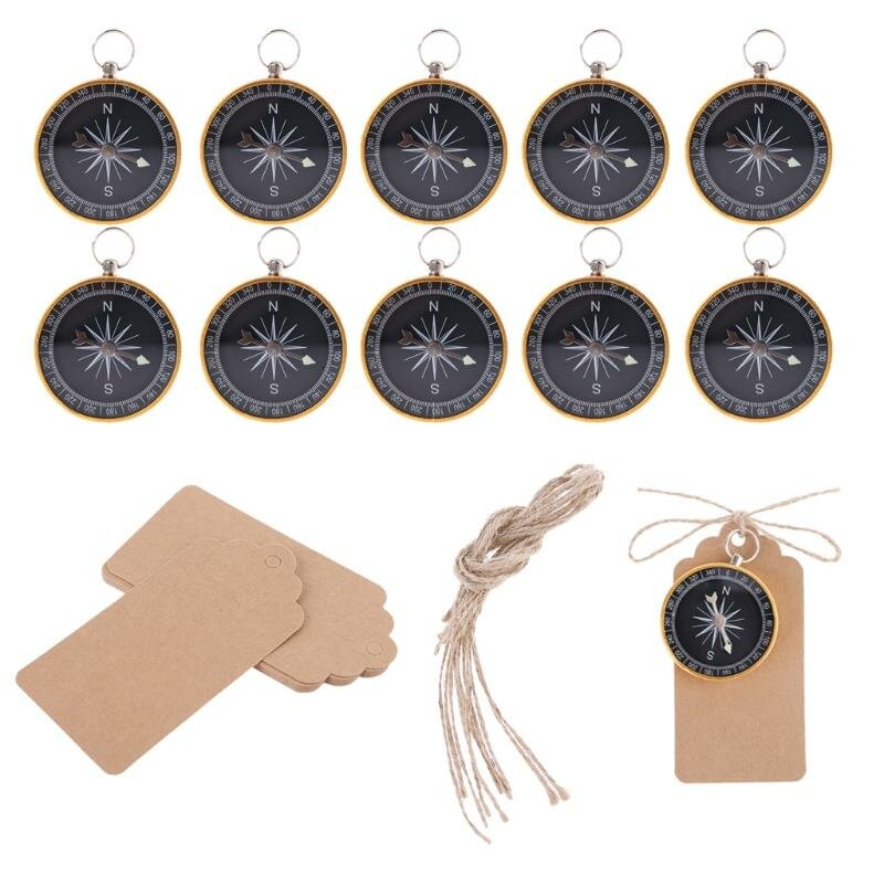 Компас-подвеска с биркой, Gold