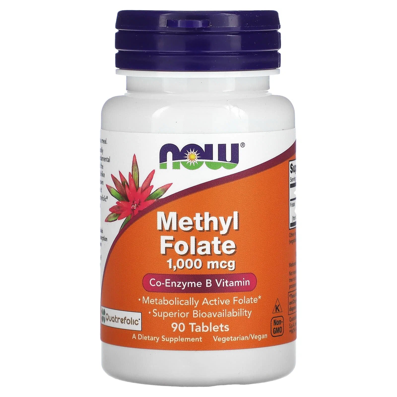 Now foods Metyl Folate 1000 мкг (Метилфолат) 90 таблеток, США