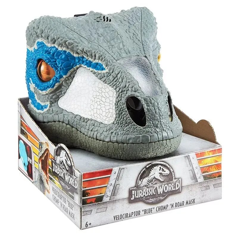 Ролевая игрушка-велоцираптор Mattel Jurassic World Velociraptor'BLUE, маска для жевания и рева с движением и звуками