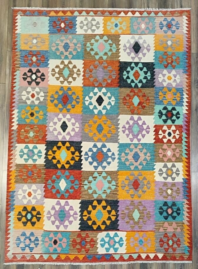 Ковер Ковровый дом Pakistan Kilim Multi, прямоугольный, ручная работа, 2.05x2.9 м