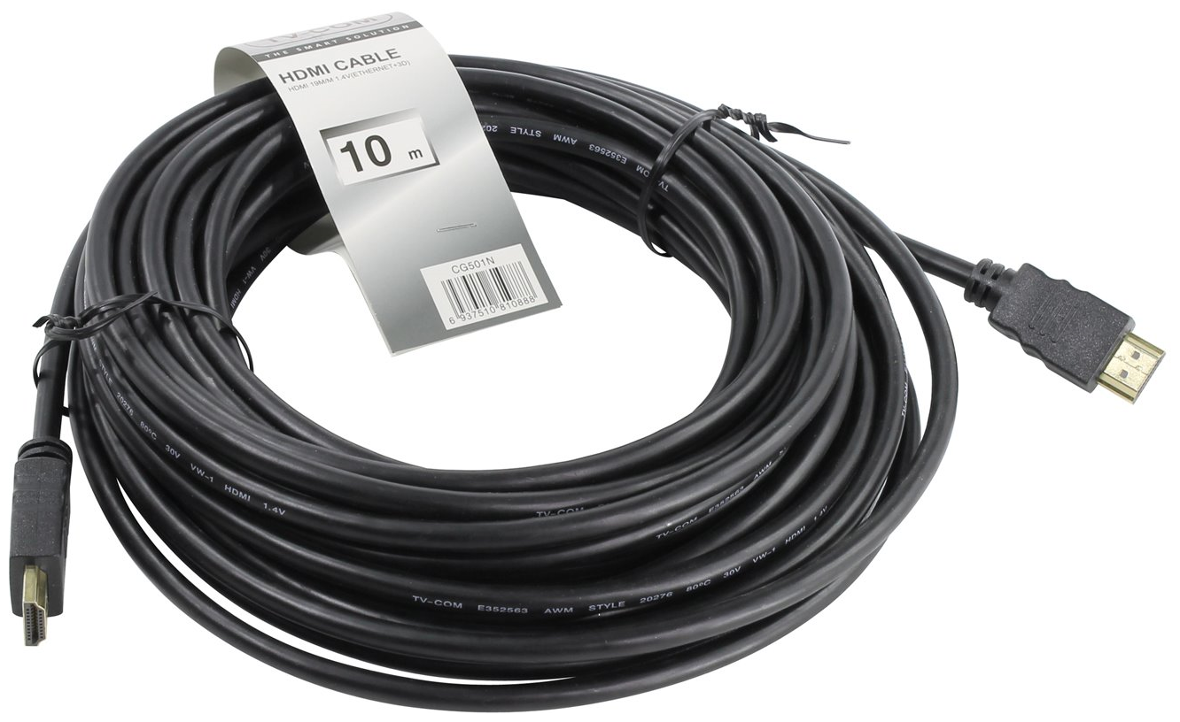 Tv-com Кабель цифровой (cg501n-10m) Hdmi19m to Hdmi19m, V1.4+3d, 10m [6937510817856/6937510810888]