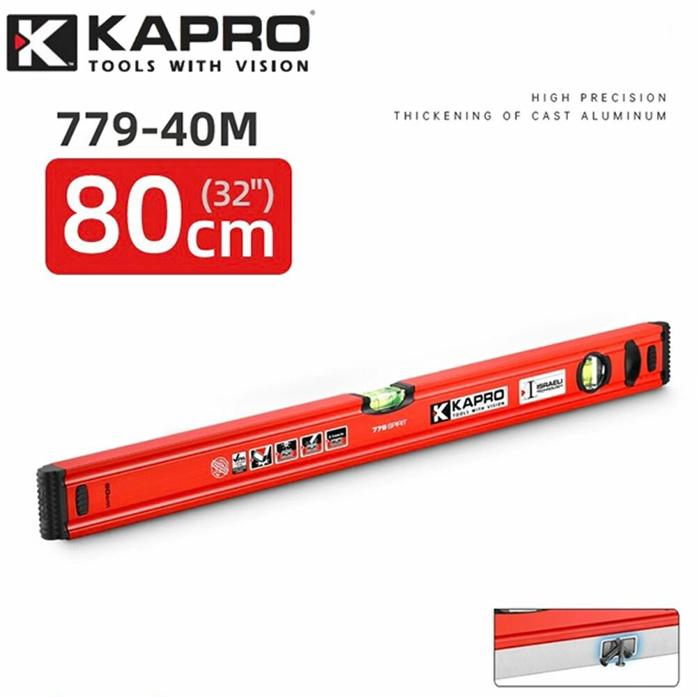 Kapro 779M SPIRIT 80 см магнитный строительный уровень брусковый