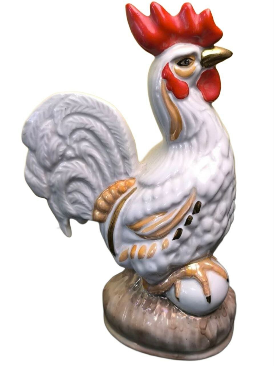 Фарфоровая статуэтка "Петух с Яйцом "Дулево.