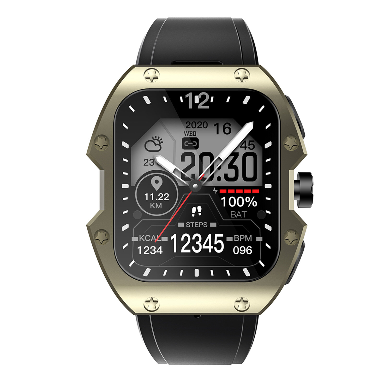 Rogbid Mille Smart Watch 1.91-дюймовый IPS FullTouch экран BT Call Fitness Tracker IP69 водонепроницаемый монитор кислорода в крови/сна/пульса/артериального давления множественные спортивные режимы уведомления/звонки/сидячая позиция черный/песочный