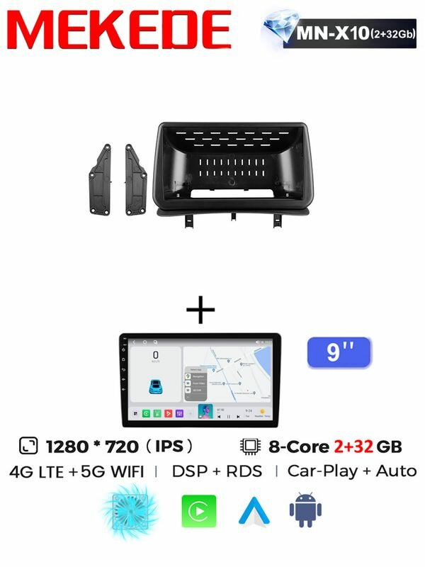 Магнитола 9" Mekede MN X10 Pro 2/32 Gb Renault Clio 3 2005-2014 carplay