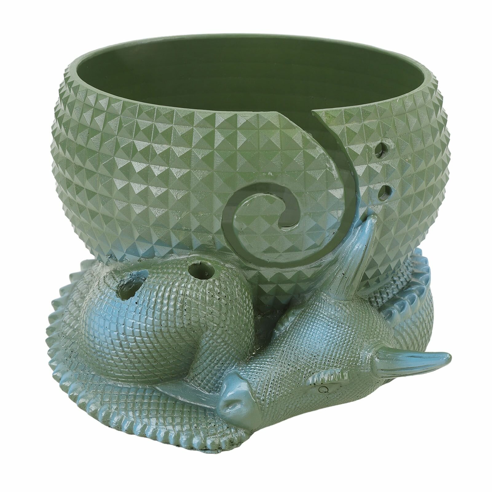 Контейнер для пряжи в форме дракона и яйца, практичный органайзер с отверстиями, из смолы, подходит для домашнего вязания, размер 16x23.5 см