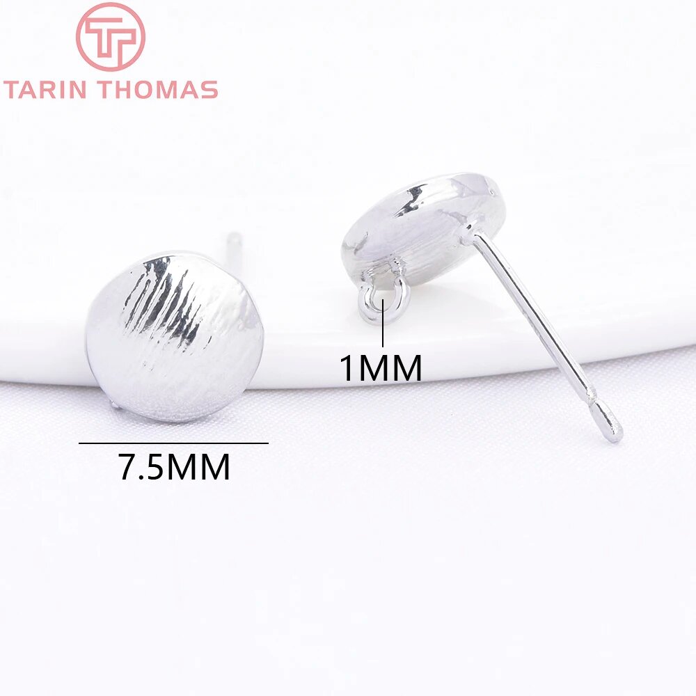Серьги-гвоздики TARIN THOMAS, 7.5 мм, Platinum Color