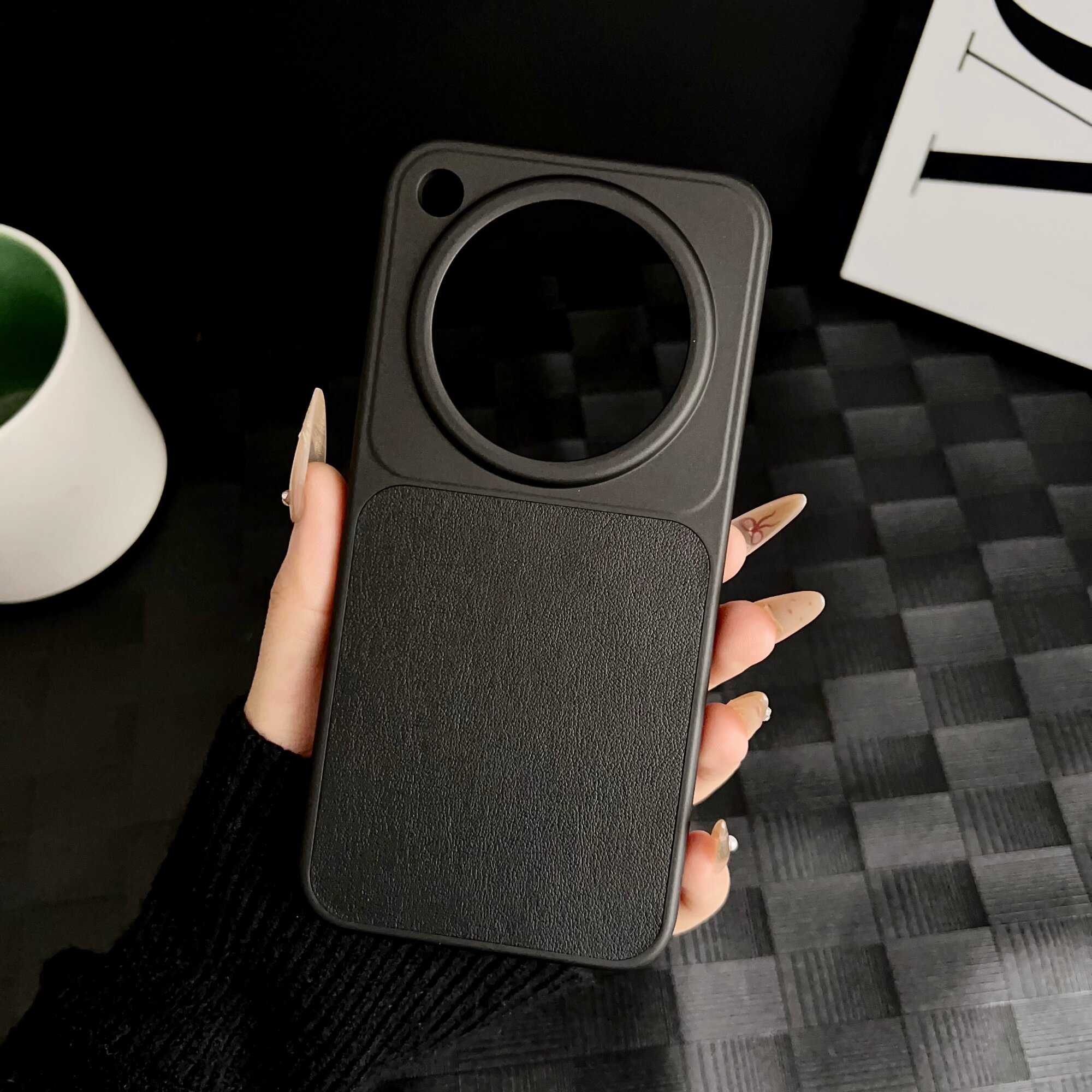 Чехол Для OPPO Find X8/Оппо Финд X8, soft touch, чехол-кардиомонитор, искусственная кожа, поликарбонат (PC), защита камеры, ударопрочный, усиленные углы, OPPO, OPPO Find X8, black,