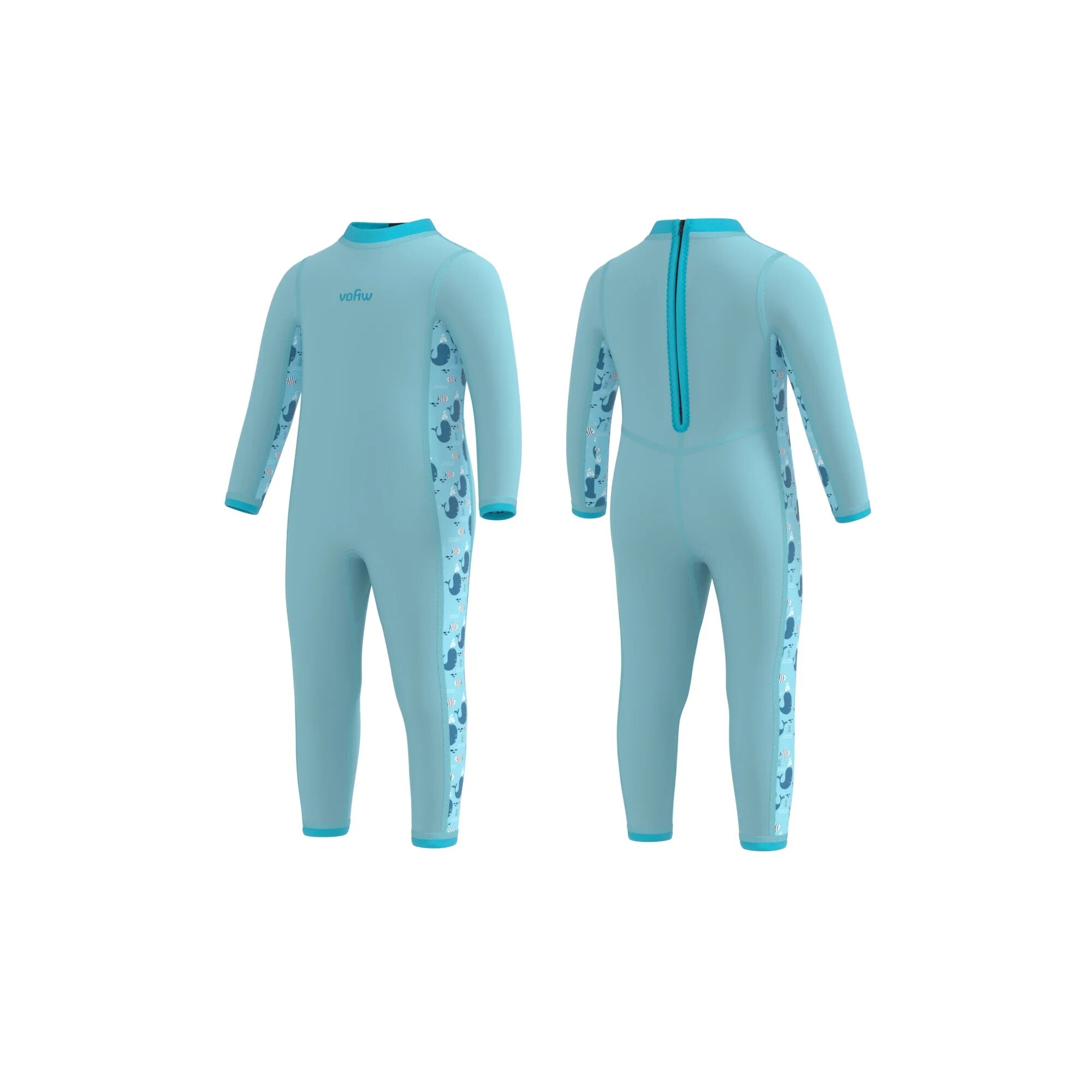 Детский неопреновый гидрокостюм 2 мм, синий, S, Back Zipper