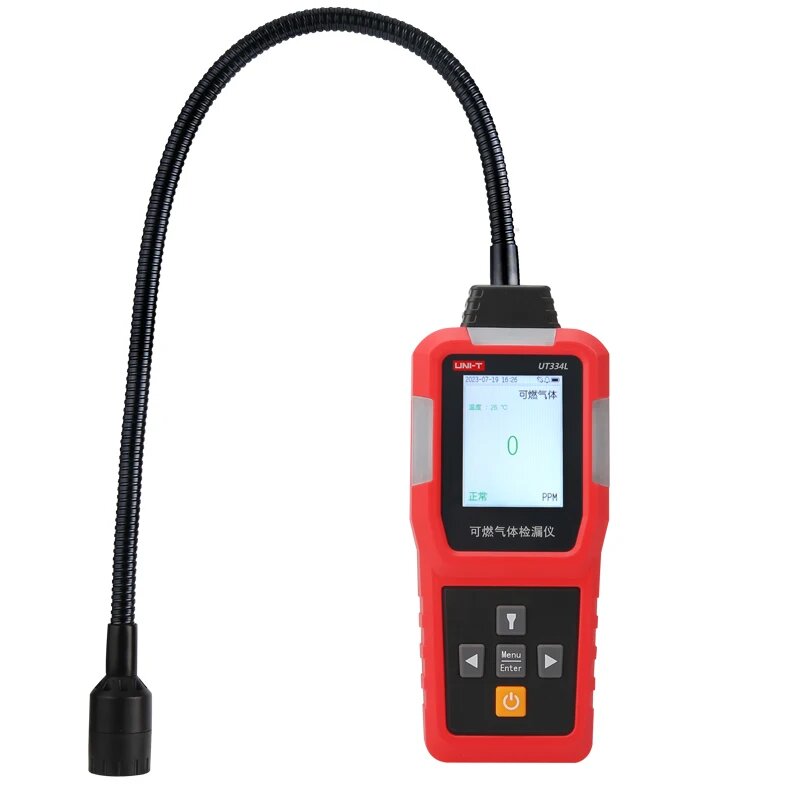 UNI-T UT334L Высокочувствительный взрывозащищенный цифровой детектор утечки горючего газа с дисплеем измерения изогнутых периодических диаграмм