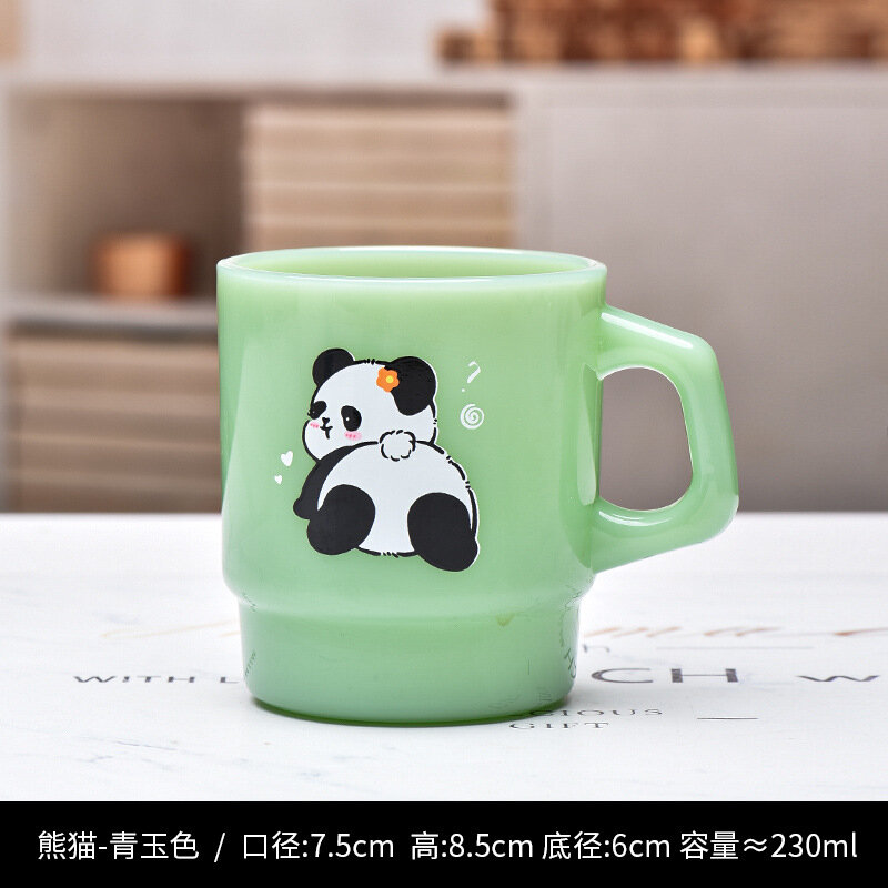 Креативная стеклянная кофейная чашка, простая корейская молочная нефритовая кружка, стопка чашек, домашняя печатная ручка, цветная водяная чашка