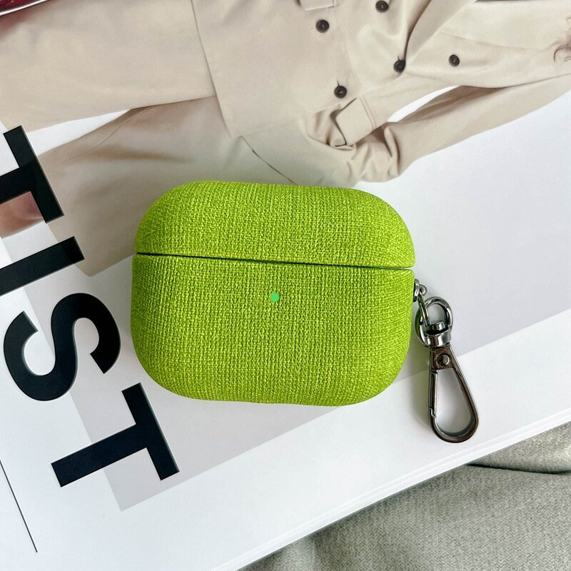 Совместимый чехол для AirPods Pro 3 с текстурой ткани, оранжевый, яблочный, хаки, универсальный чехол для наушников, розовый, жесткий