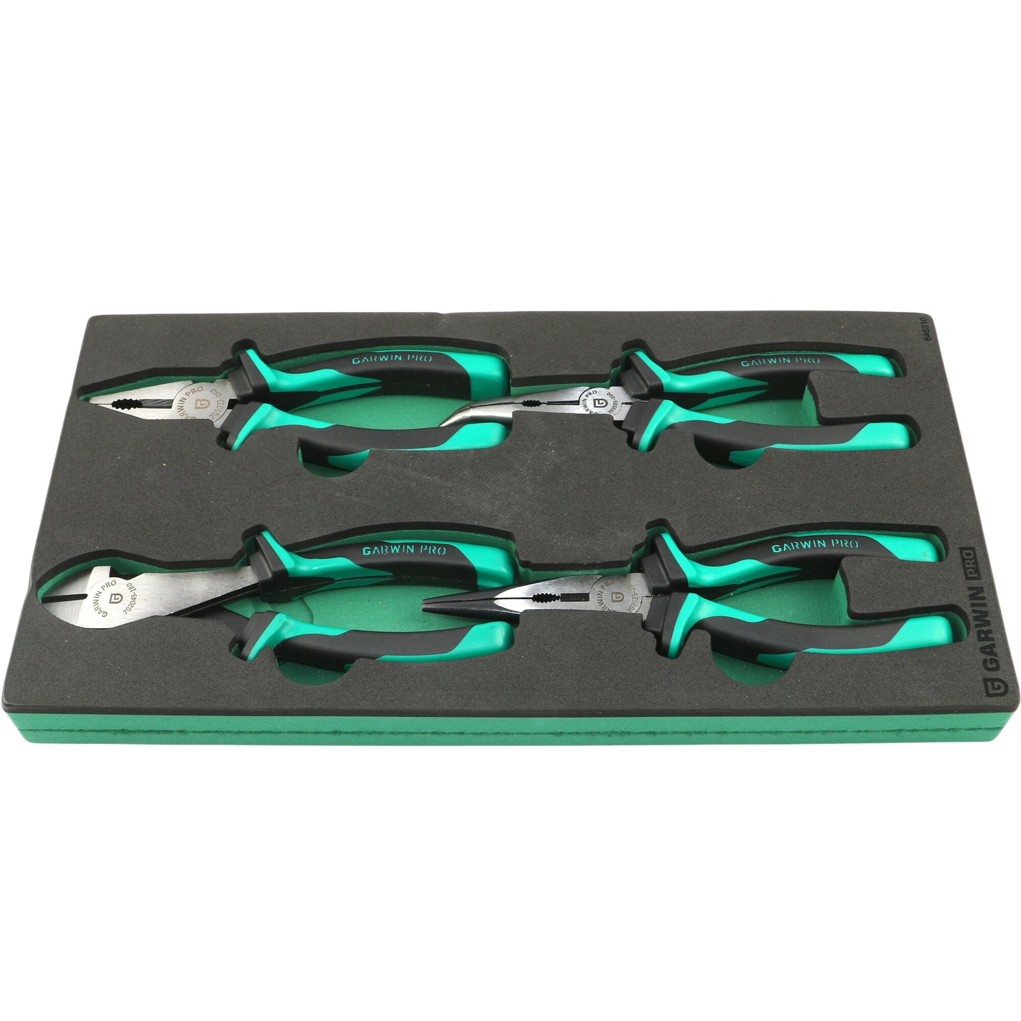 GARWIN PRO 646310 Набор шарнирно-губцевого инструмента 4 пр, 180 и 200 мм в ложементе EVA