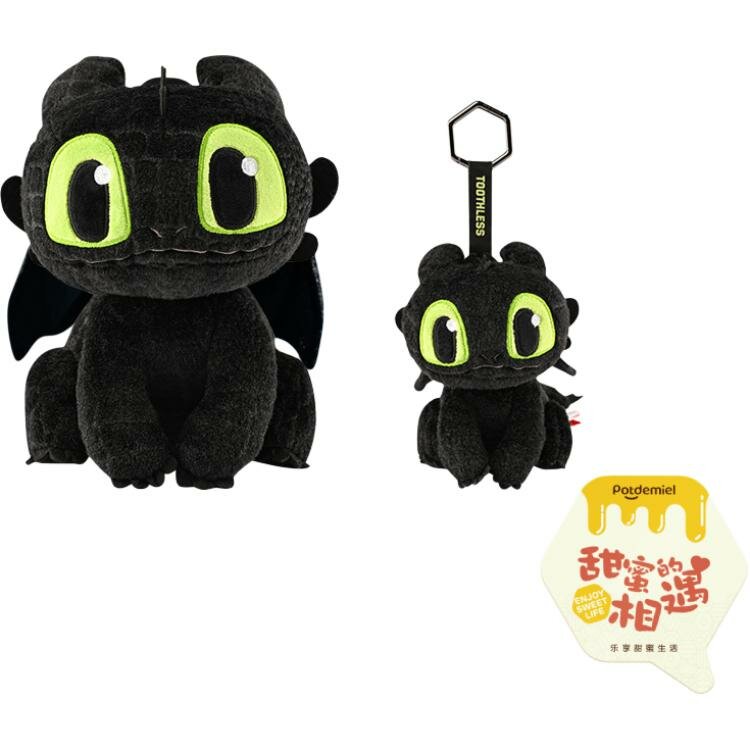 POTDEMIEL x Global Studios Беззубик Мастер Дракон Ночной Подвеска Черный Куклы Плюшевая кукла 11см 20см Длина тела