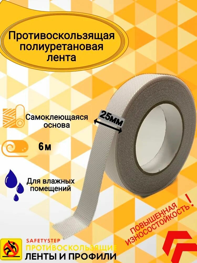 Противоскользящие полоски для ванной, душа, самоклеящиеся прозрачные водонепроницаемые ленты, размер 25мм х 6м, цвет прозрачный