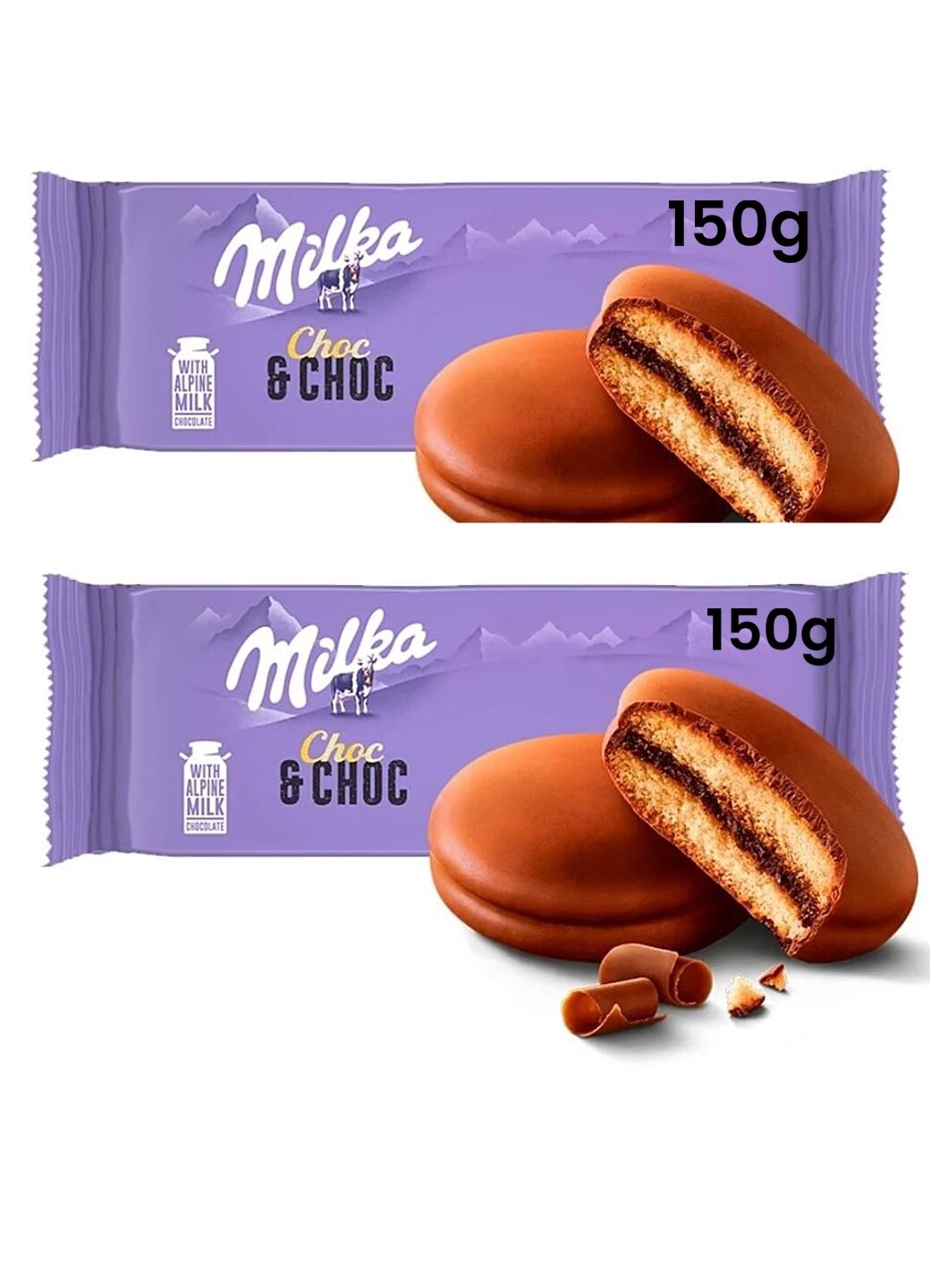 Печенье бисквитное Milka Choc&Choc / Милка Чок Чок, 150г х 2 шт (Германия)