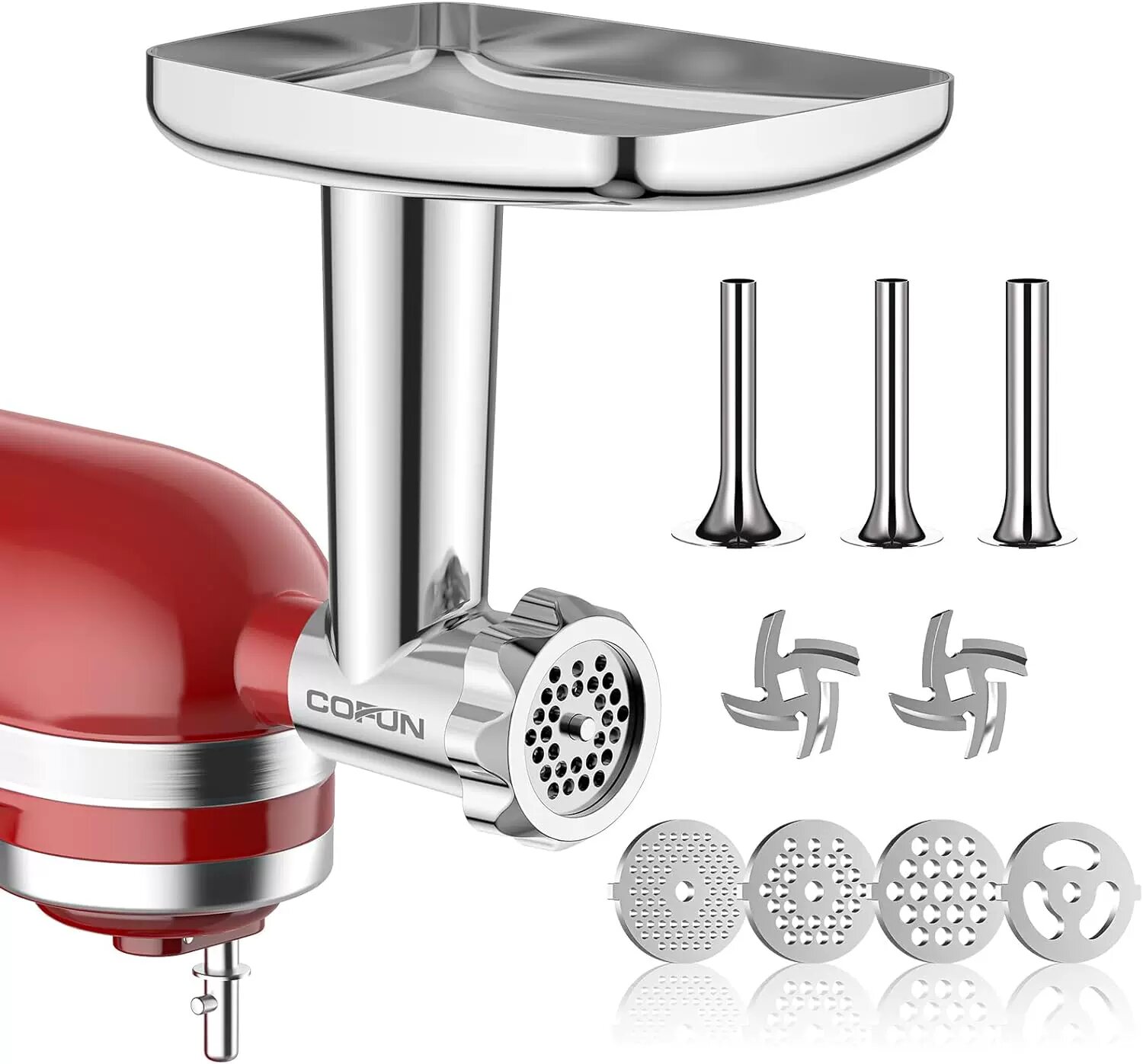 Набор аксессуаров из нержавеющей стали для кухонного комбайна KitchenAid: пресс для теста, мясорубка, аппарат для