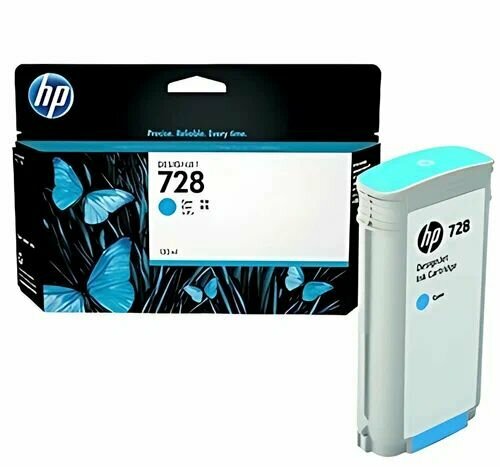 F9J67A Картридж HP 728 для Designjet T730, T830 голубой (130 мл.)