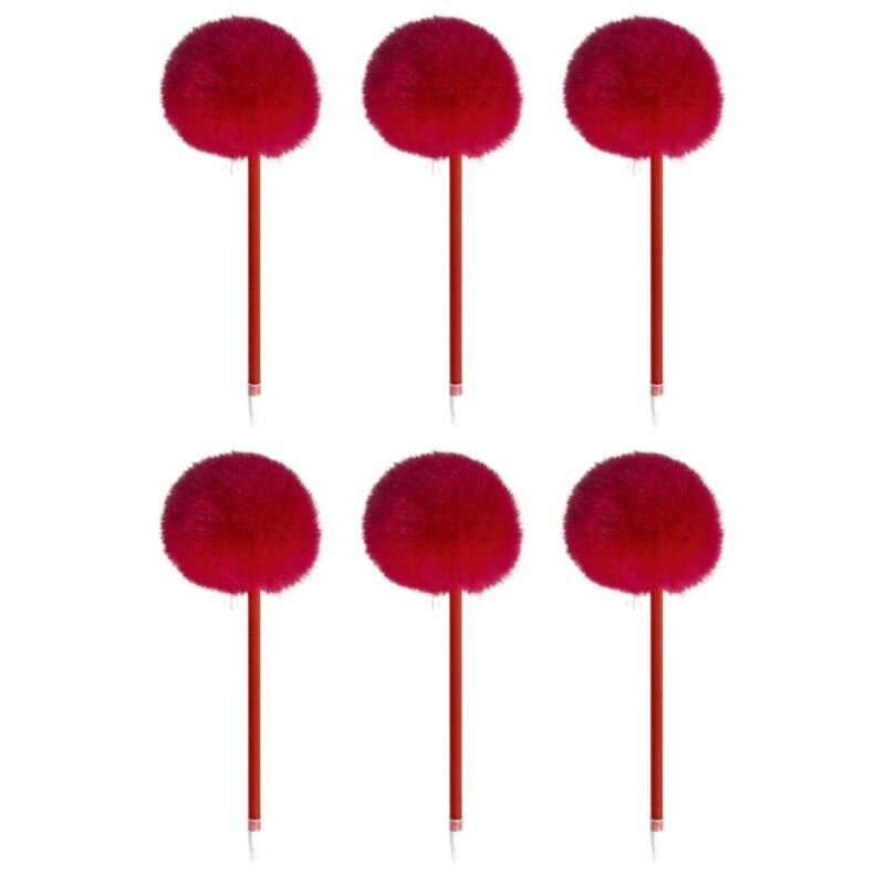 Шариковая ручка с помпоном, красный