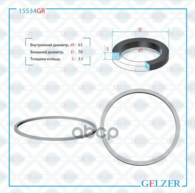 Резиновое кольцо квадратного сечения GELZER арт. 15534GR