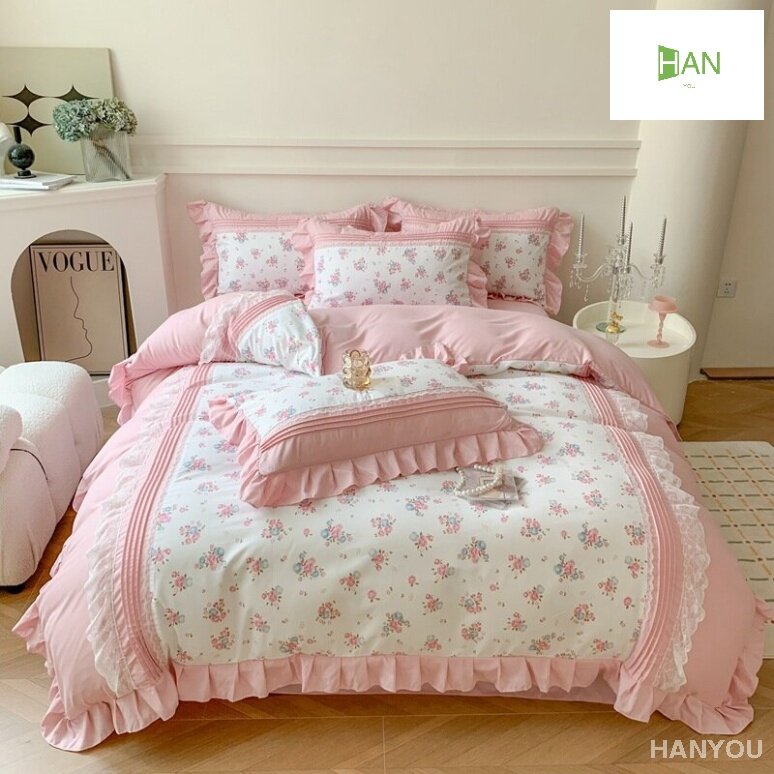 Эксклюзивный комплект постельного белья Miss Deer Princess Wind из хлопка с цветочной печатью