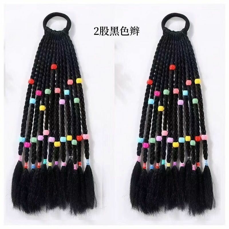 Парик-хвост для девочек, детские косички, разноцветные детские шнурки для плетения кос, стиль "грязных кос".