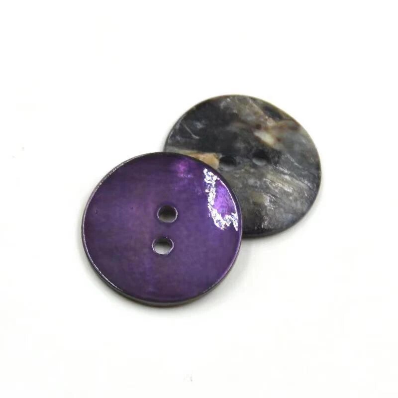 Пуговицы из ракушек 20 шт. 17mm, puple