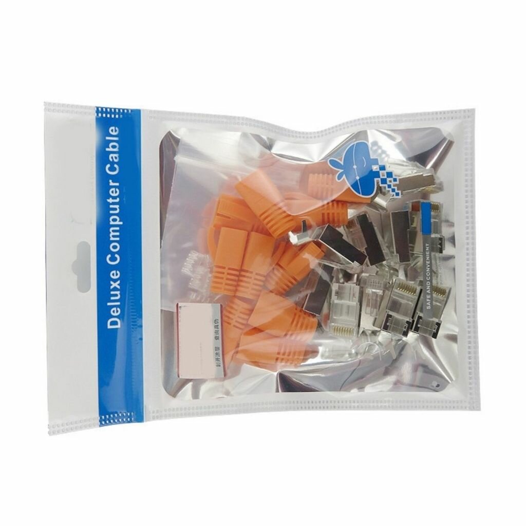 10 комплектов, сетевой порт RJ45 Гбит /с, разъем 8P8C CAT7-оранжевый