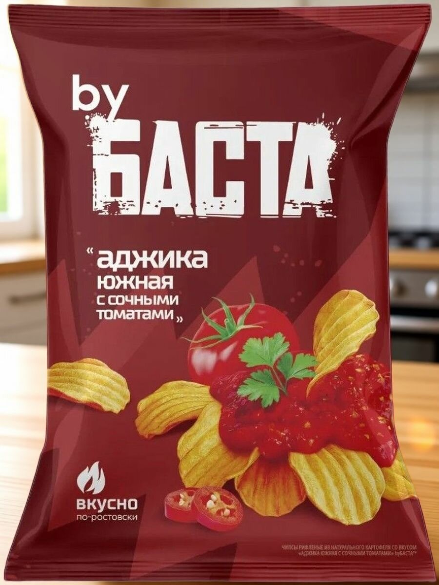 Чипсы картофельные By Баста Аджика южная с сочными томатами 10 шт х 120 г