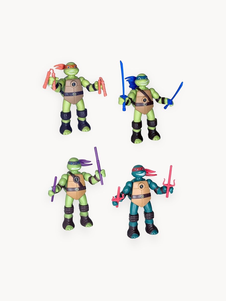 Набор из 4-х фигурок "Черепашки-Ниндзя" со световым проектором / TURTLE